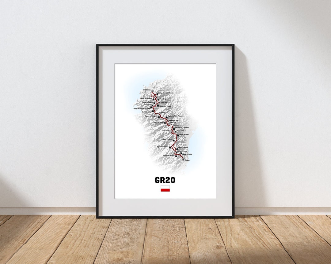 Mapa de la ruta GR20 Imprimir - Etsy España