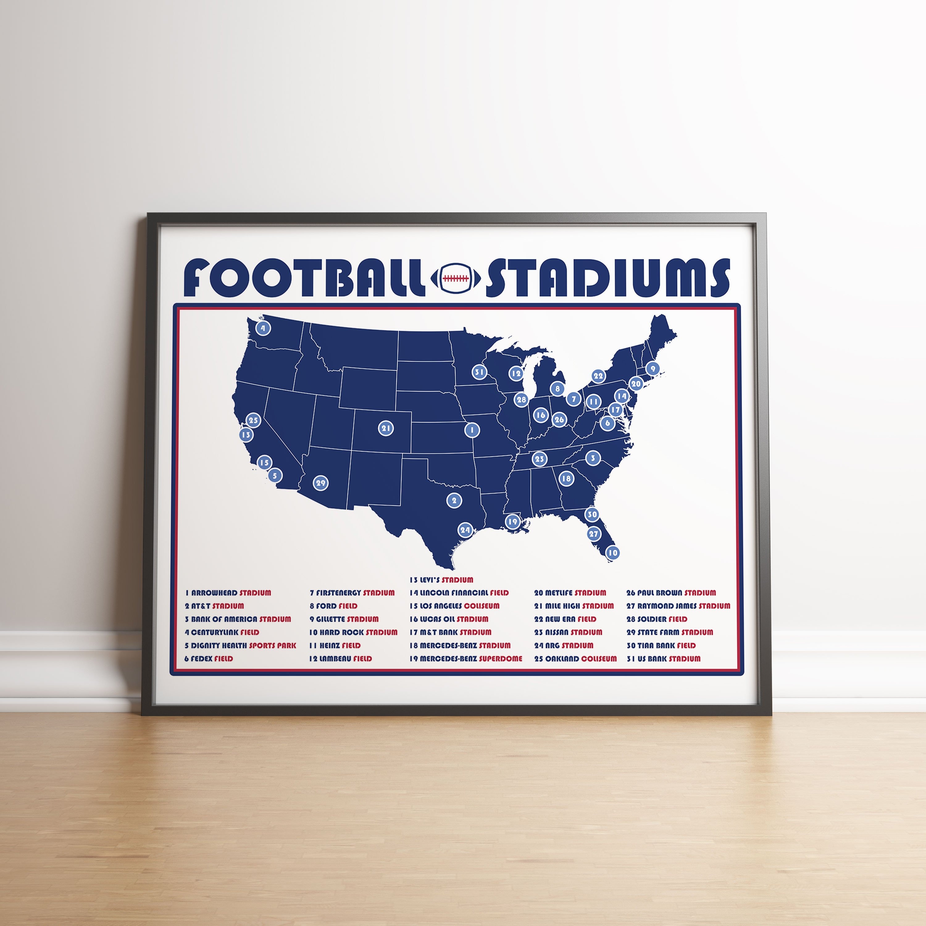 Football Stadium Map, NFL Stadium Map, NFL Stadiums, Football Stadiums ...