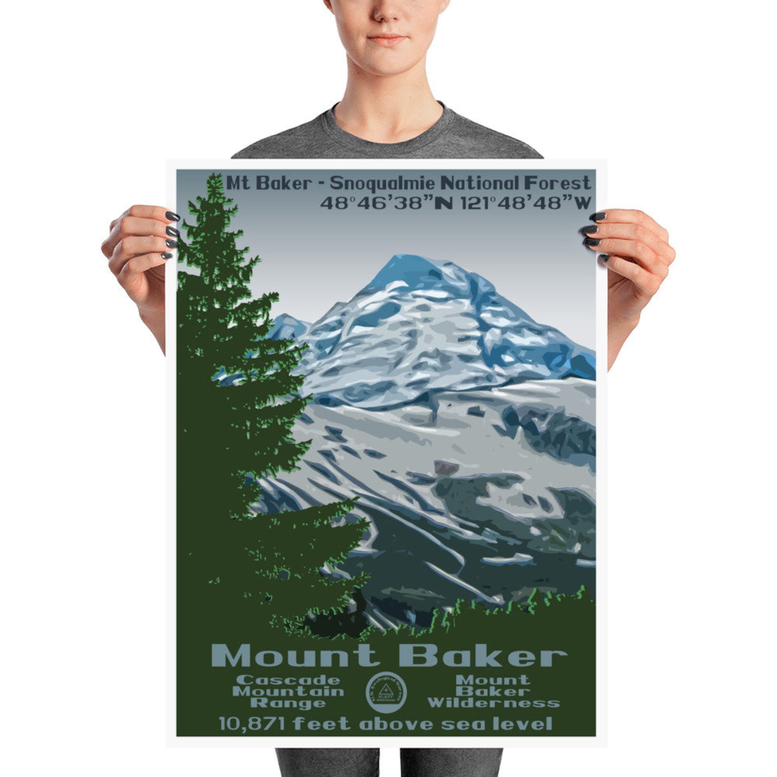 Mt Baker Mt Baker Poster Mt Baker Print Mount Baker Poster - Etsy