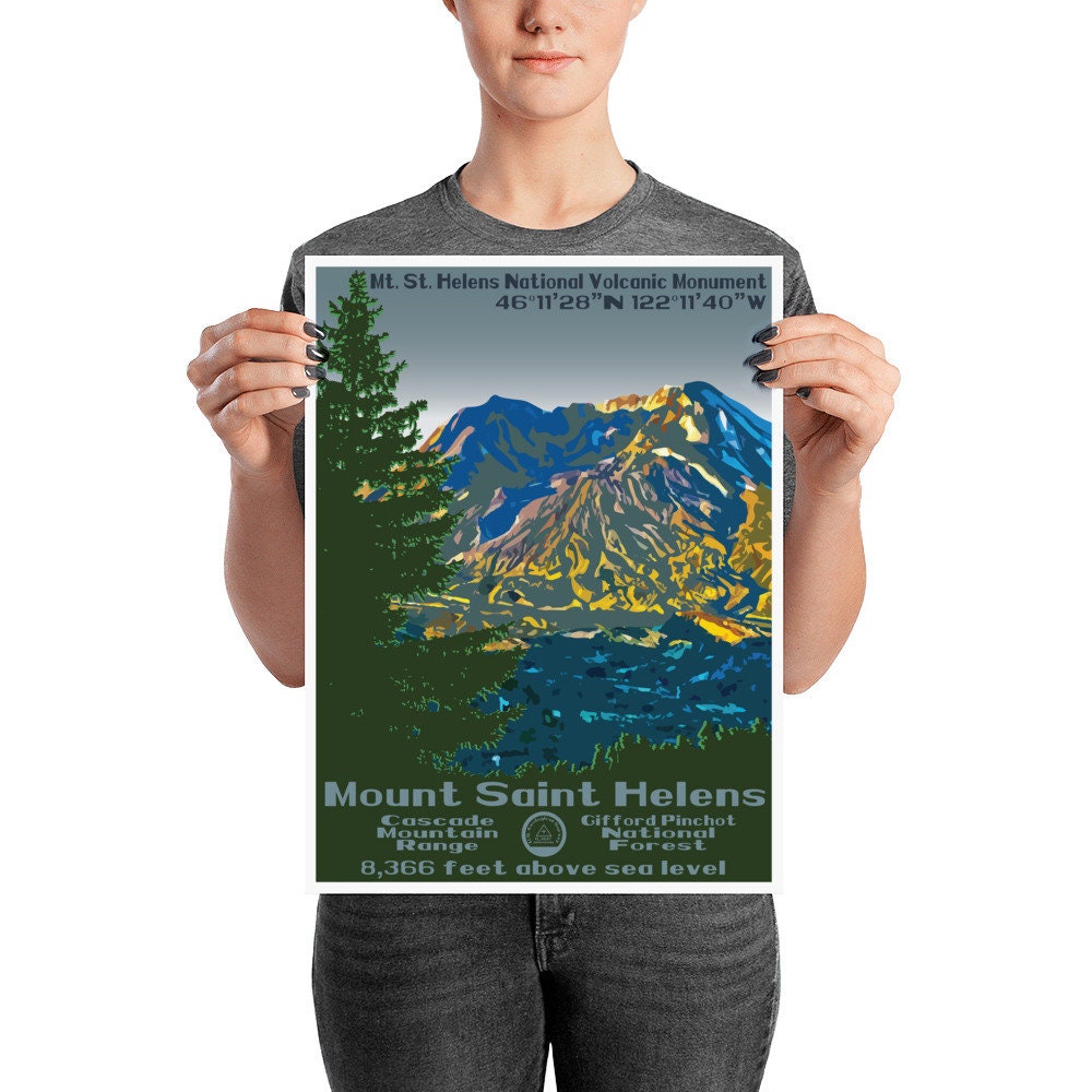 Mt Saint Helens Poster Mt Saint Helens Print Mt Saint - Etsy