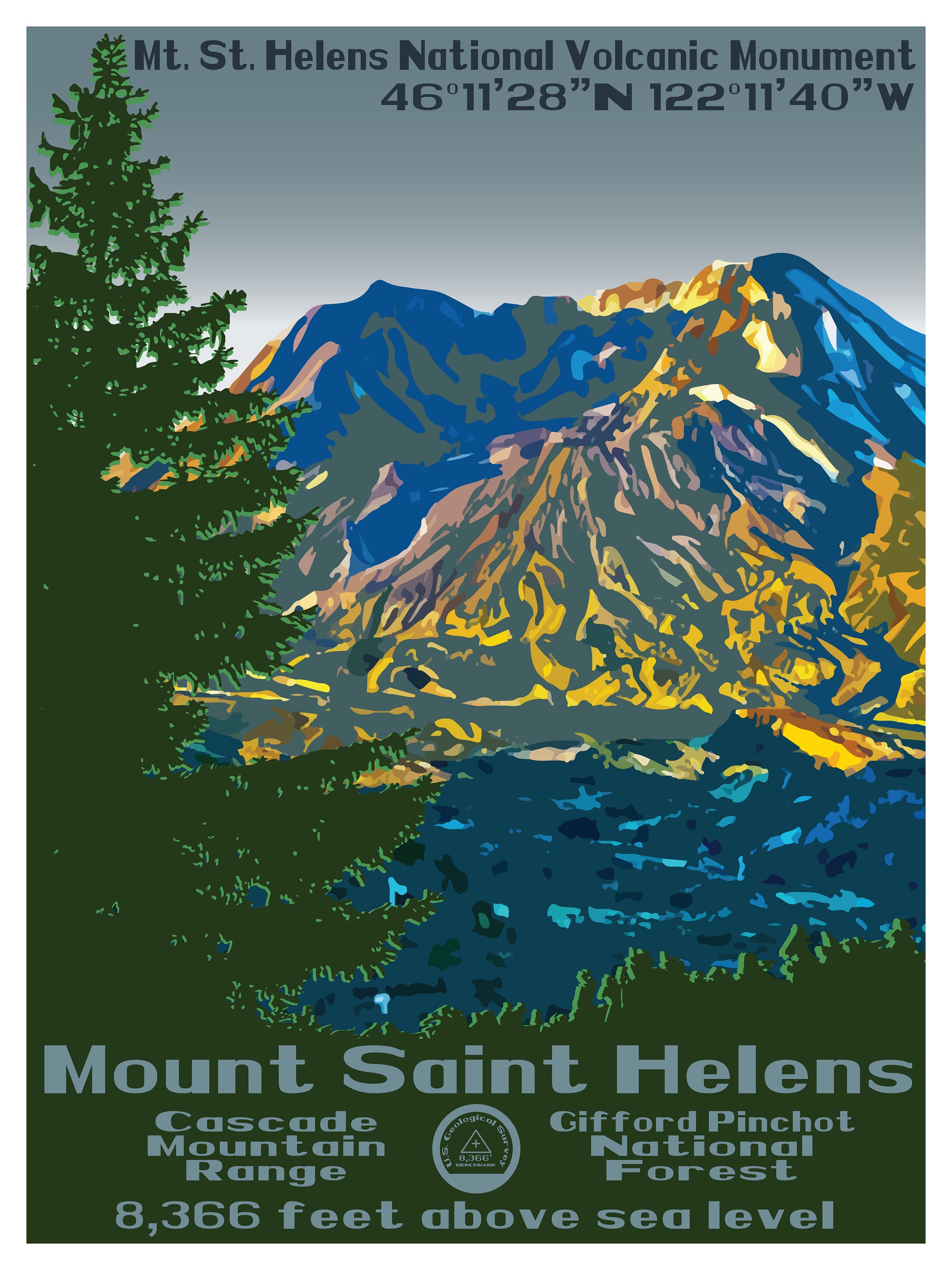 Mt Saint Helens Poster Mt Saint Helens Print Mt Saint - Etsy