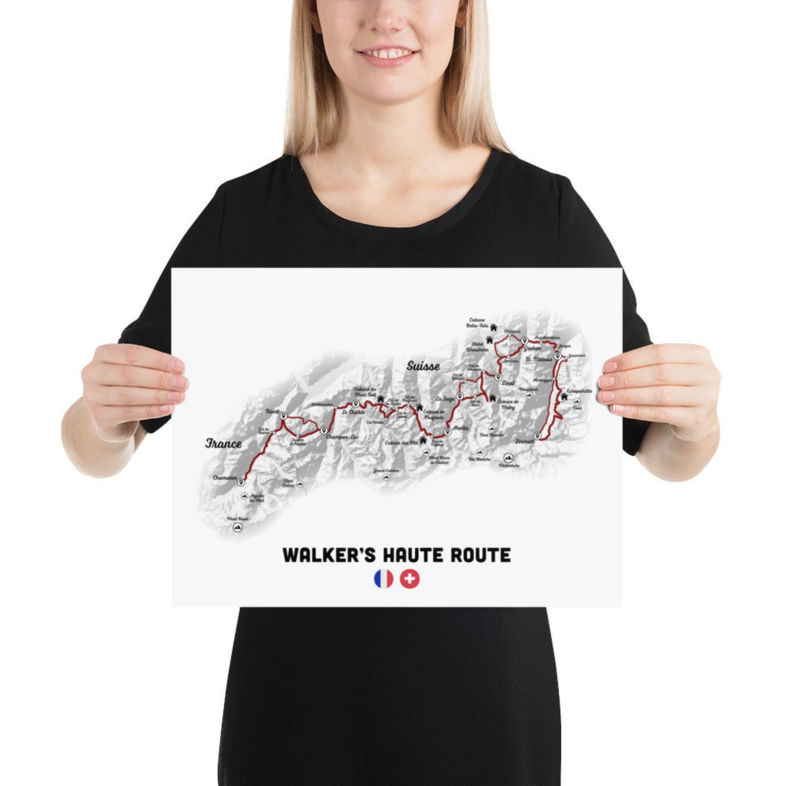 Walker's Haute Route Trail Map, Haute Route Map, Haute Route Hiking Map ...
