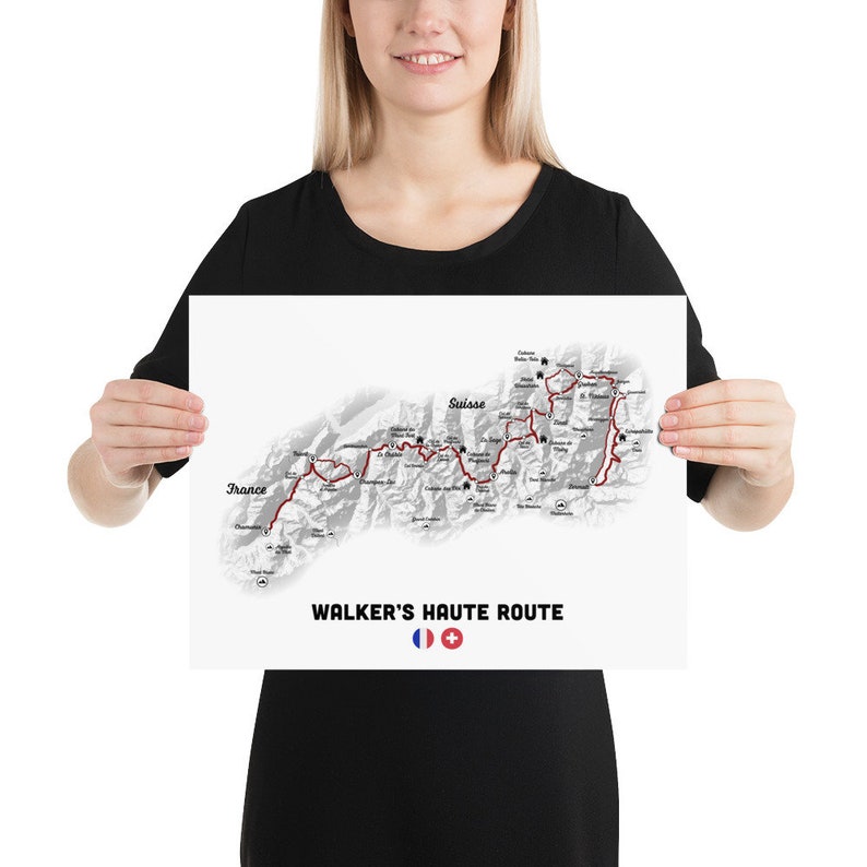 Walker's Haute Route Trail Map, Haute Route Map, Haute Route Hiking Map ...