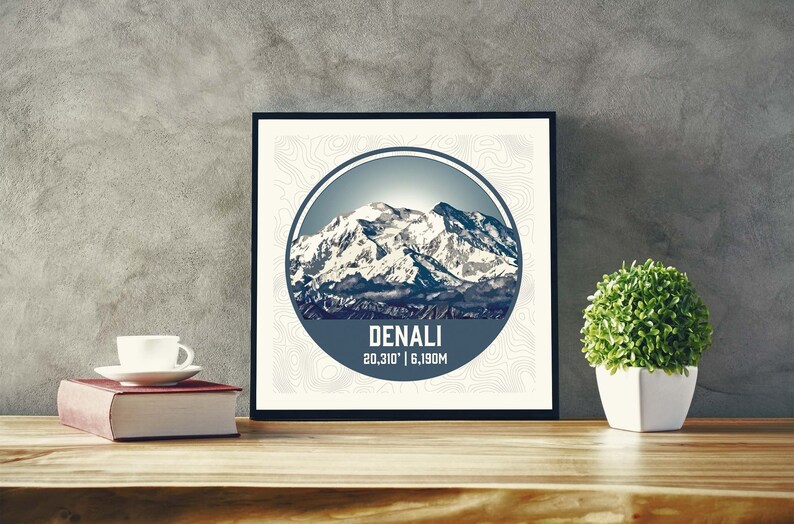 Denali Poster Denali Print Denali National Park Seven | Etsy