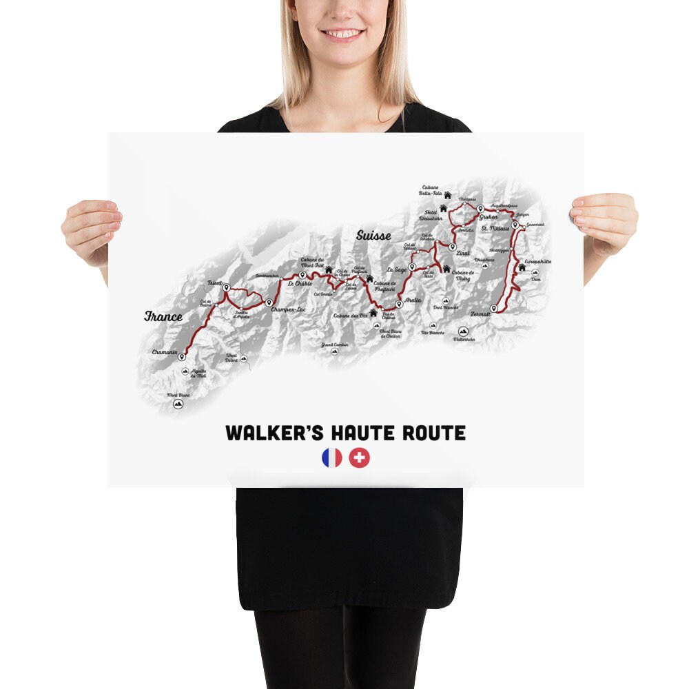 Walker's Haute Route Trail Map, Haute Route Map, Haute Route Hiking Map ...