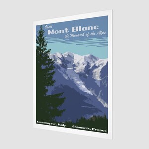 Mont Blanc Art Print - Mont Blanc Poster, Chamonix Art Print, Alps ...
