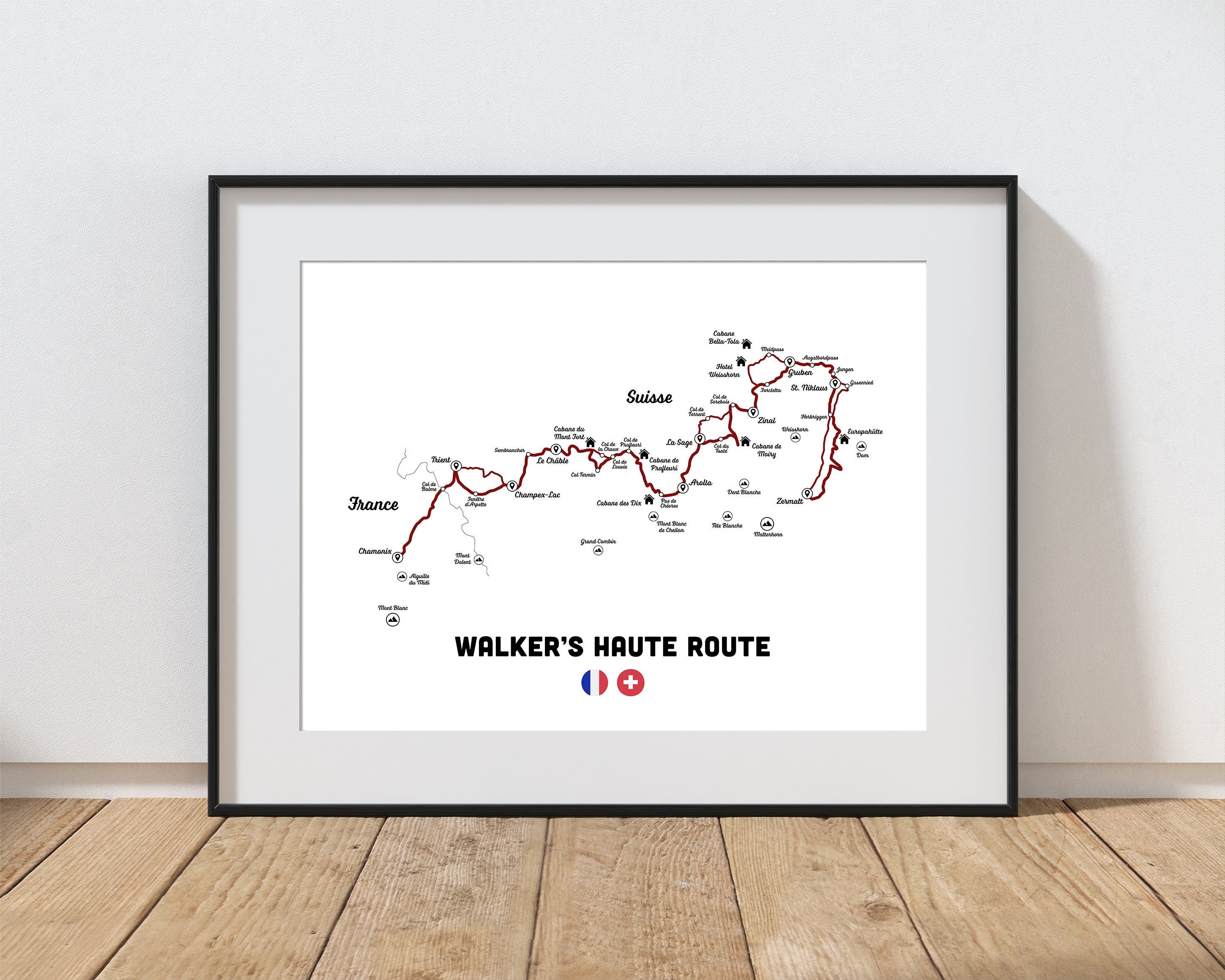 Walker's Haute Route Trail Map, Haute Route Map, Haute Route Hiking Map ...
