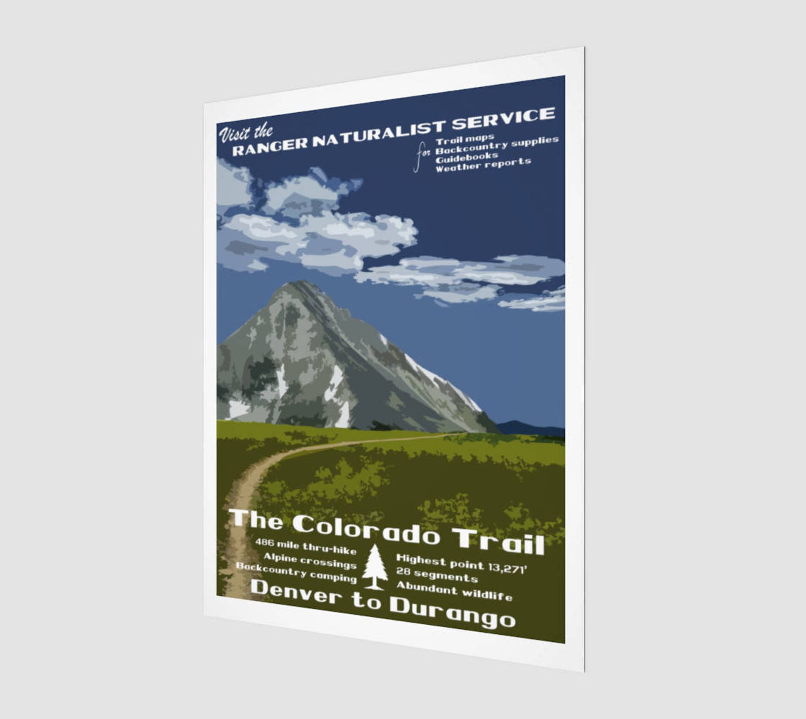 Colorado Trail Art Print Colorado Trail Poster CO Trail - Etsy
