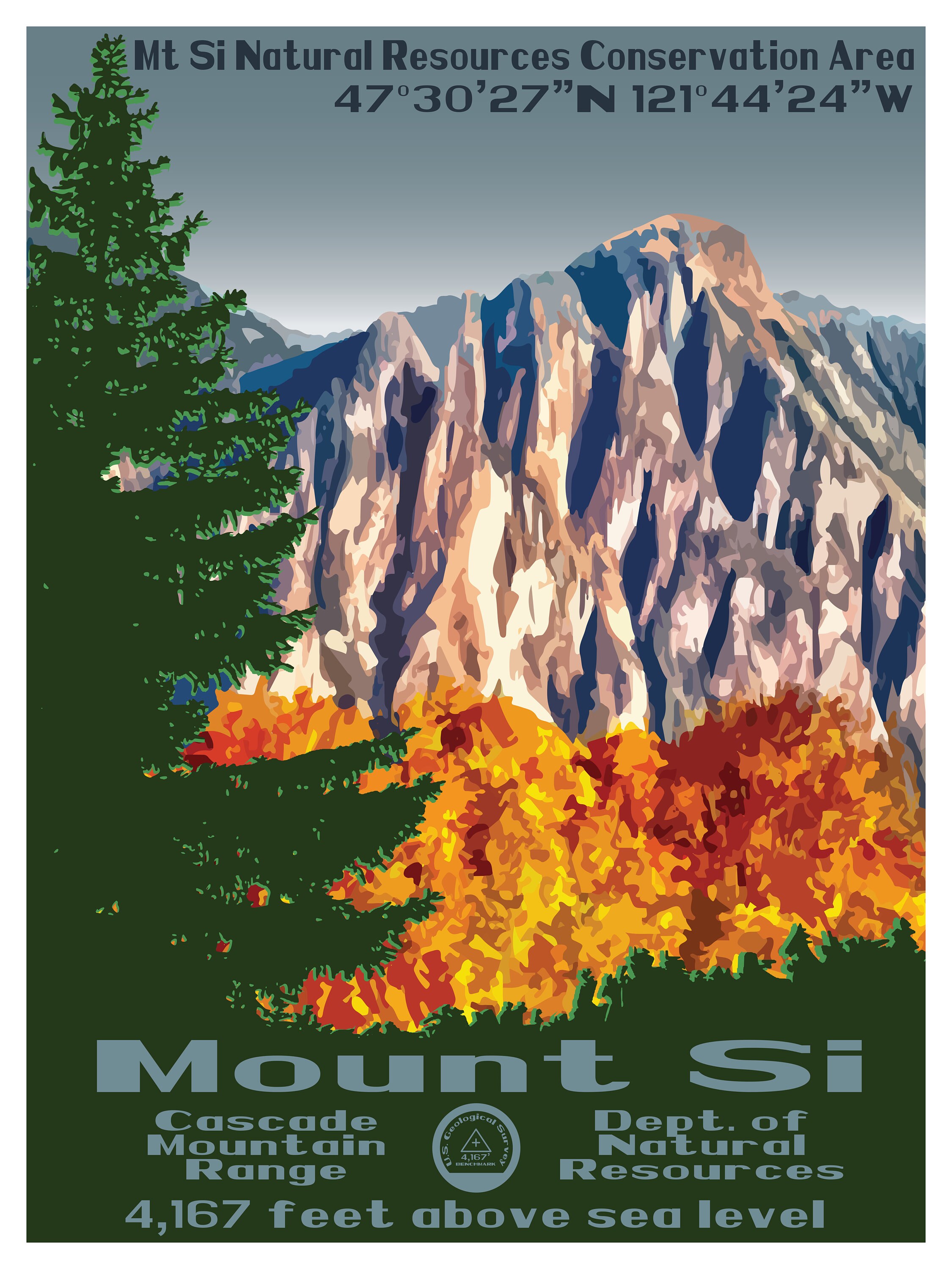 Mount Si Poster, Mount Si Print, Mount Si, Mt Si, Mt Si Poster, Mt Si ...