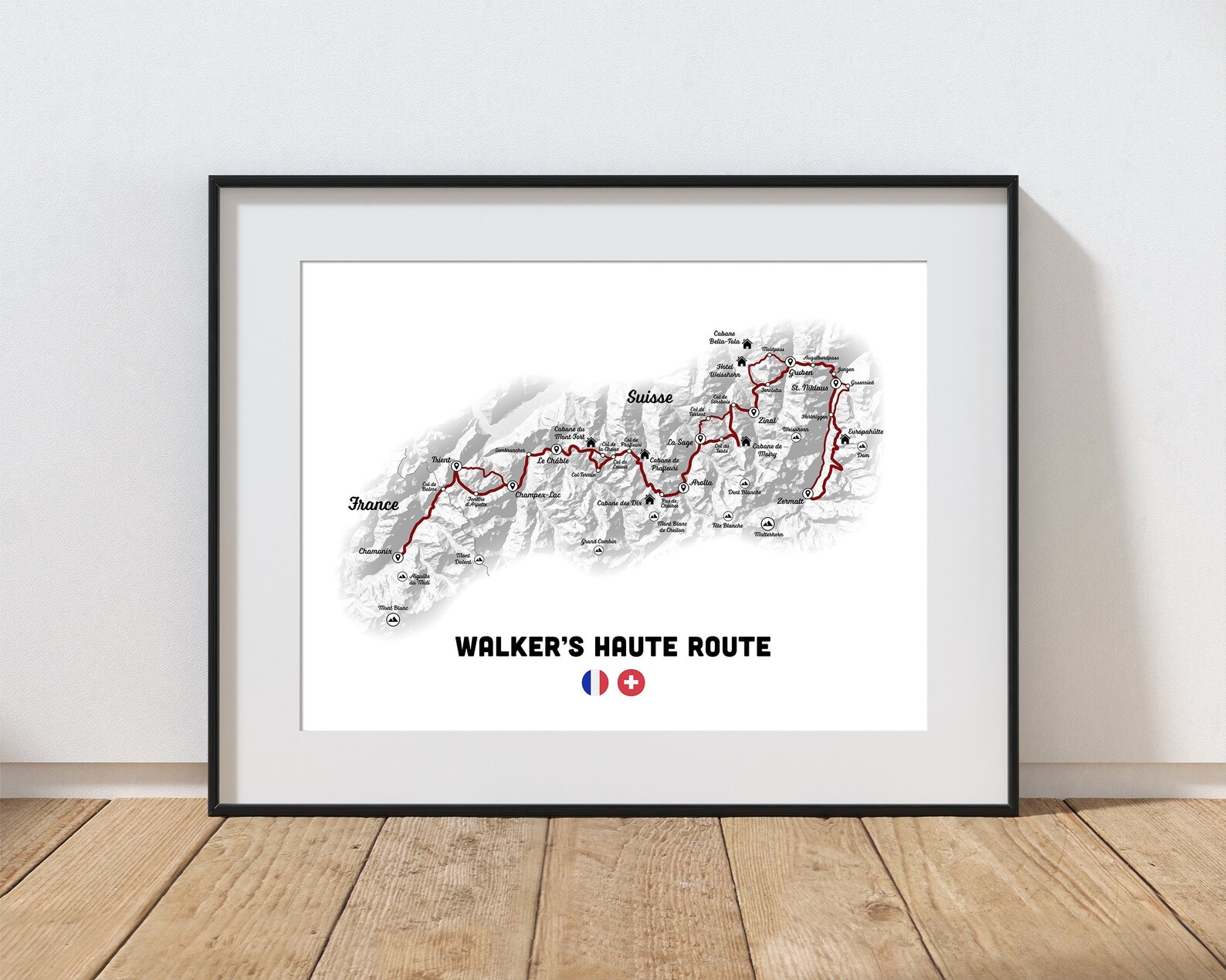 Walker's Haute Route Trail Map, Haute Route Map, Haute Route Hiking Map ...