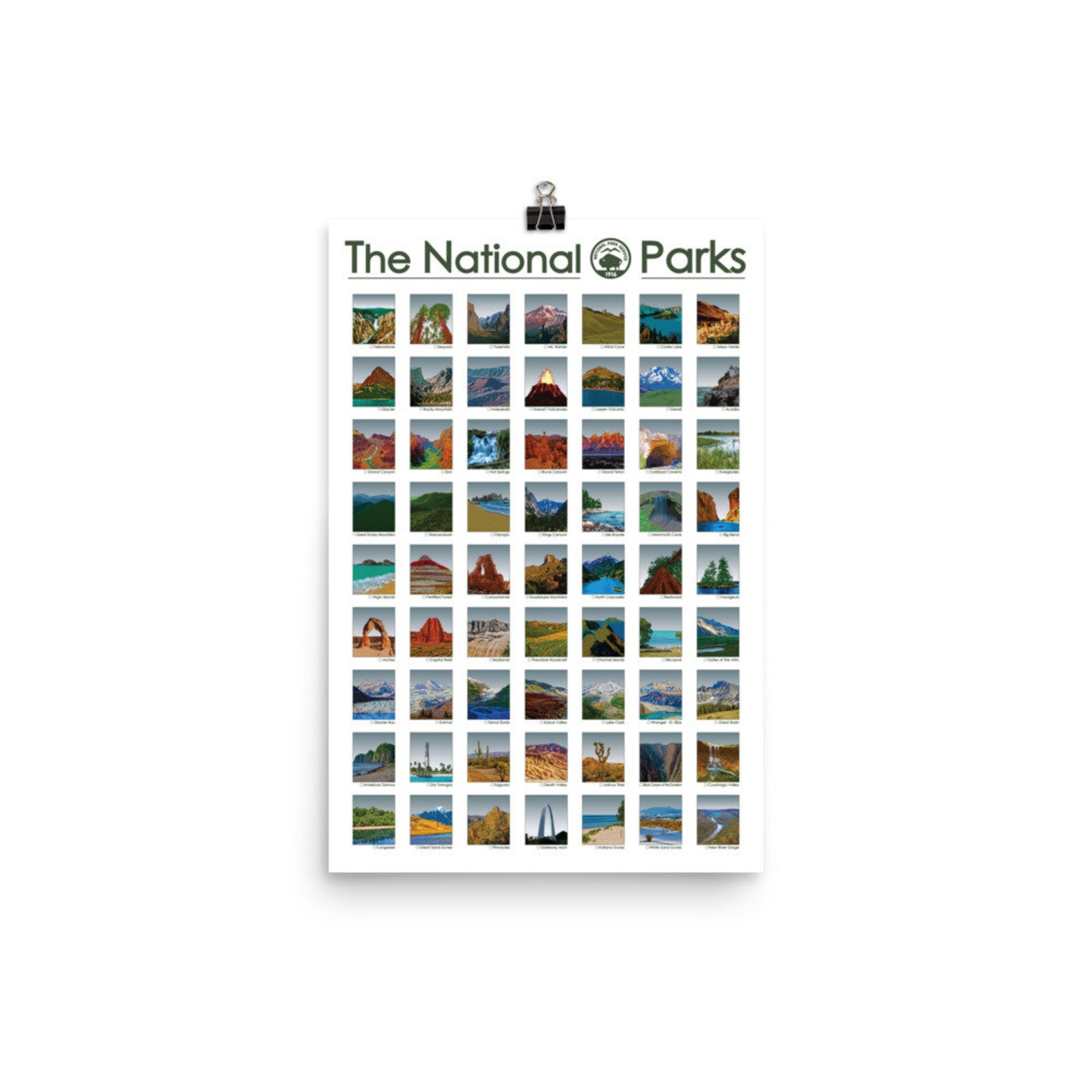 National Park Checklist Poster / 63 National Parks Checklist - Etsy