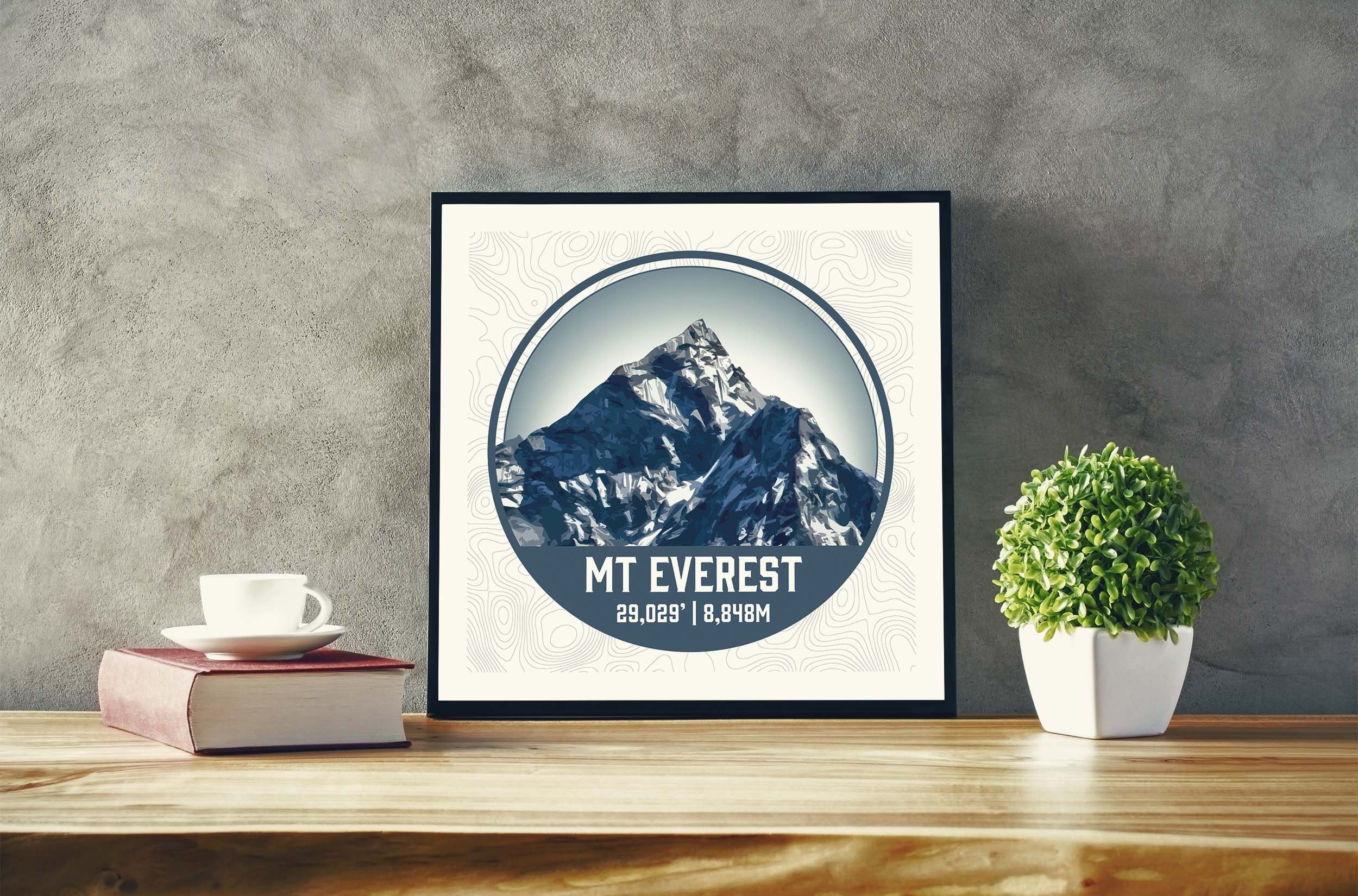 Mt Everest Poster Mt Everest Print Mt Everest Mount - Etsy