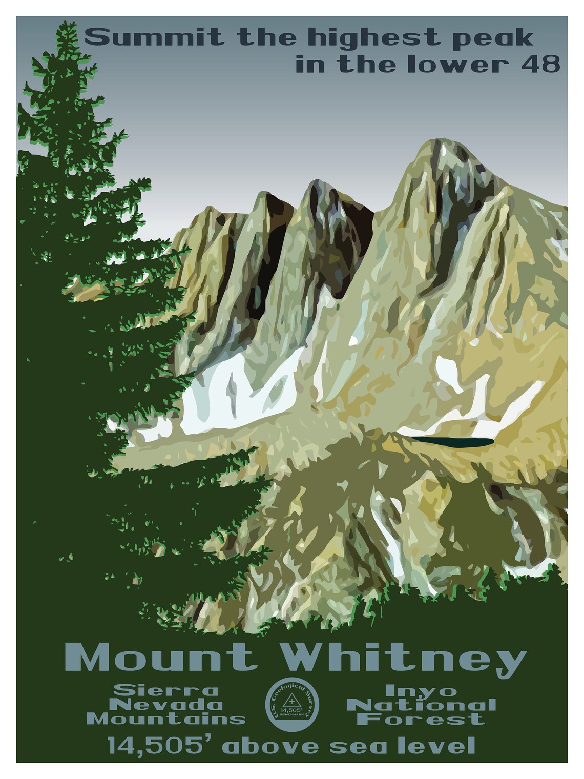 Mt Whitney, Mt Whitney Poster, Mt Whitney Print, Mount Whitney, - Etsy