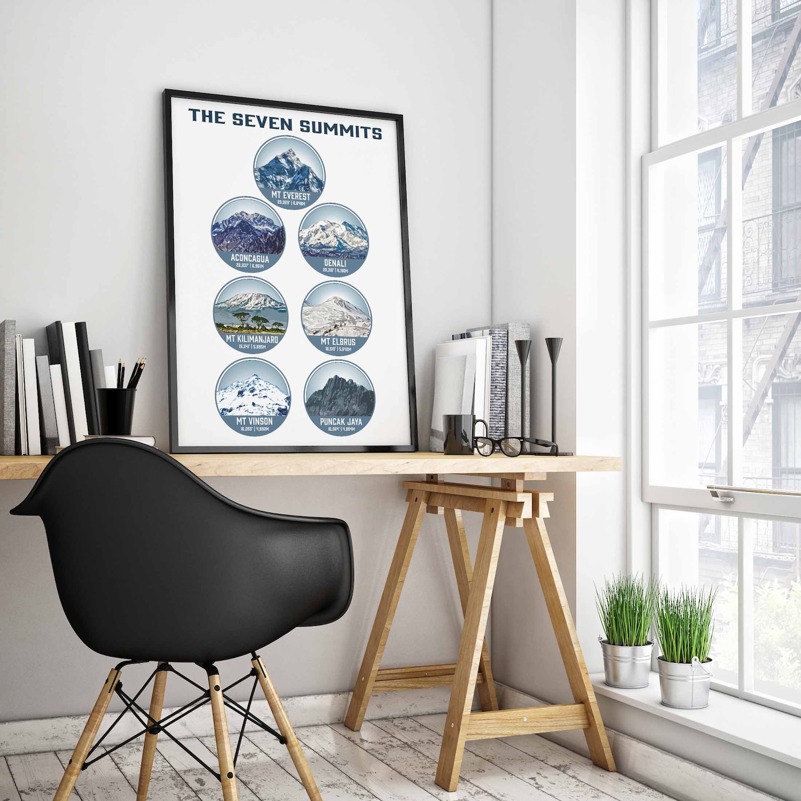 The Seven Summits Poster, Seven Summits Print, 7 Summits, Seven Summits ...
