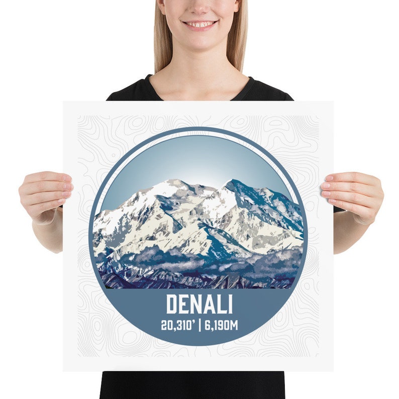 Denali Poster, Denali Print, Denali National Park, Seven Summits, 7 ...