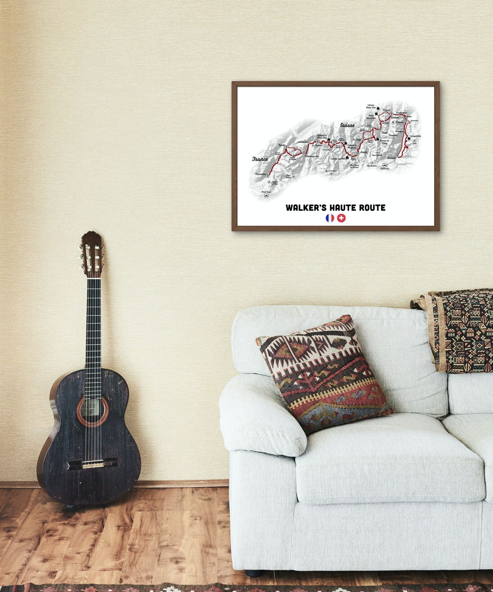 Walker's Haute Route Trail Map, Haute Route Map, Haute Route Hiking Map ...
