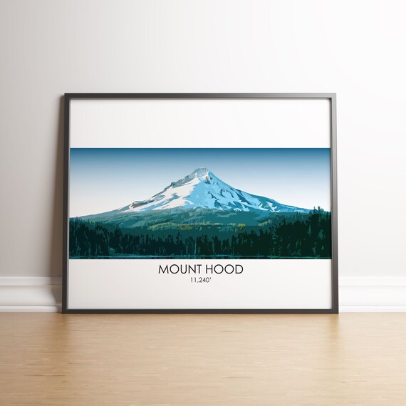 Mt Hood Mt Hood Poster Mt Hood Print Mount Hood Mount Hood | Etsy