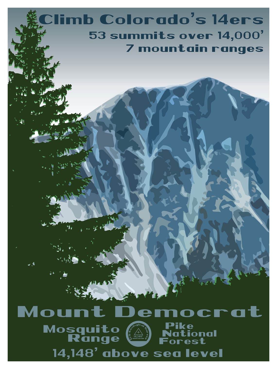 Mt Democrat, Mt Democrat Poster, Mt Democrat Print, Mount Democrat ...