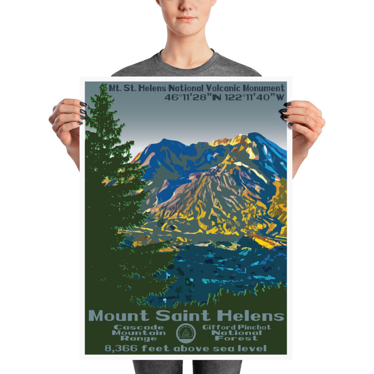 Mt Saint Helens Poster Mt Saint Helens Print Mt Saint - Etsy
