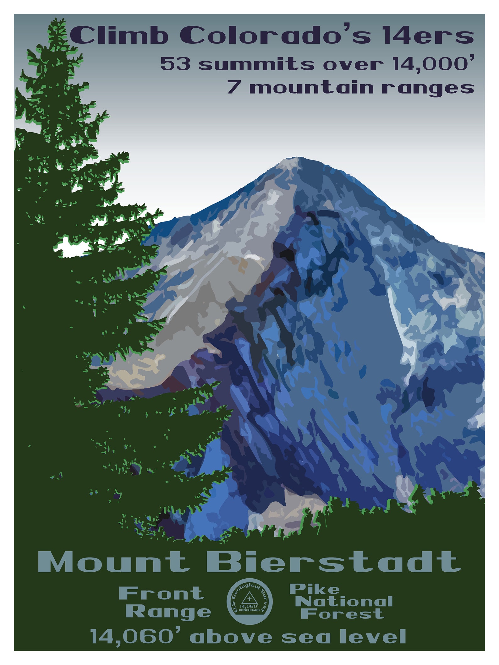 Mt Bierstadt Mt Bierstadt Poster Mt Bierstadt Print Mount - Etsy