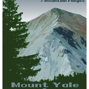 Mt Yale, Mt Yale Poster, Mt Yale Print, Mount Yale, Colorado 14er ...
