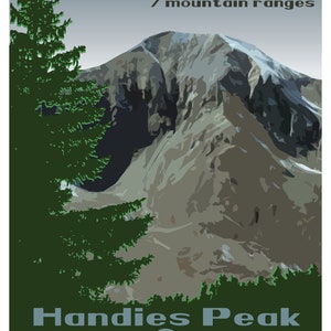 Handies Peak, Handies Peak Poster, Handies Peak Print, Colorado 14er ...
