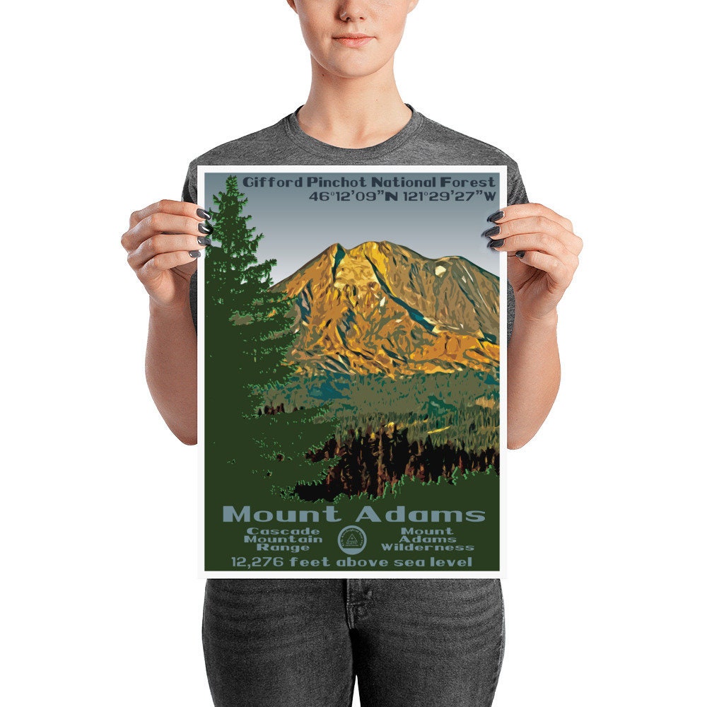 Mt Adams Mt Adams Poster Mt Adams Print Mount Adams Mount - Etsy