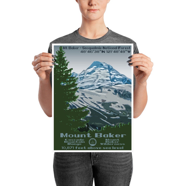 Mt Baker Mt Baker Poster Mt Baker Print Mount Baker Poster - Etsy
