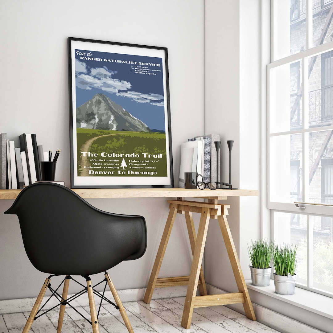 Colorado Trail Art Print - Colorado Trail Poster, CO Trail Poster ...