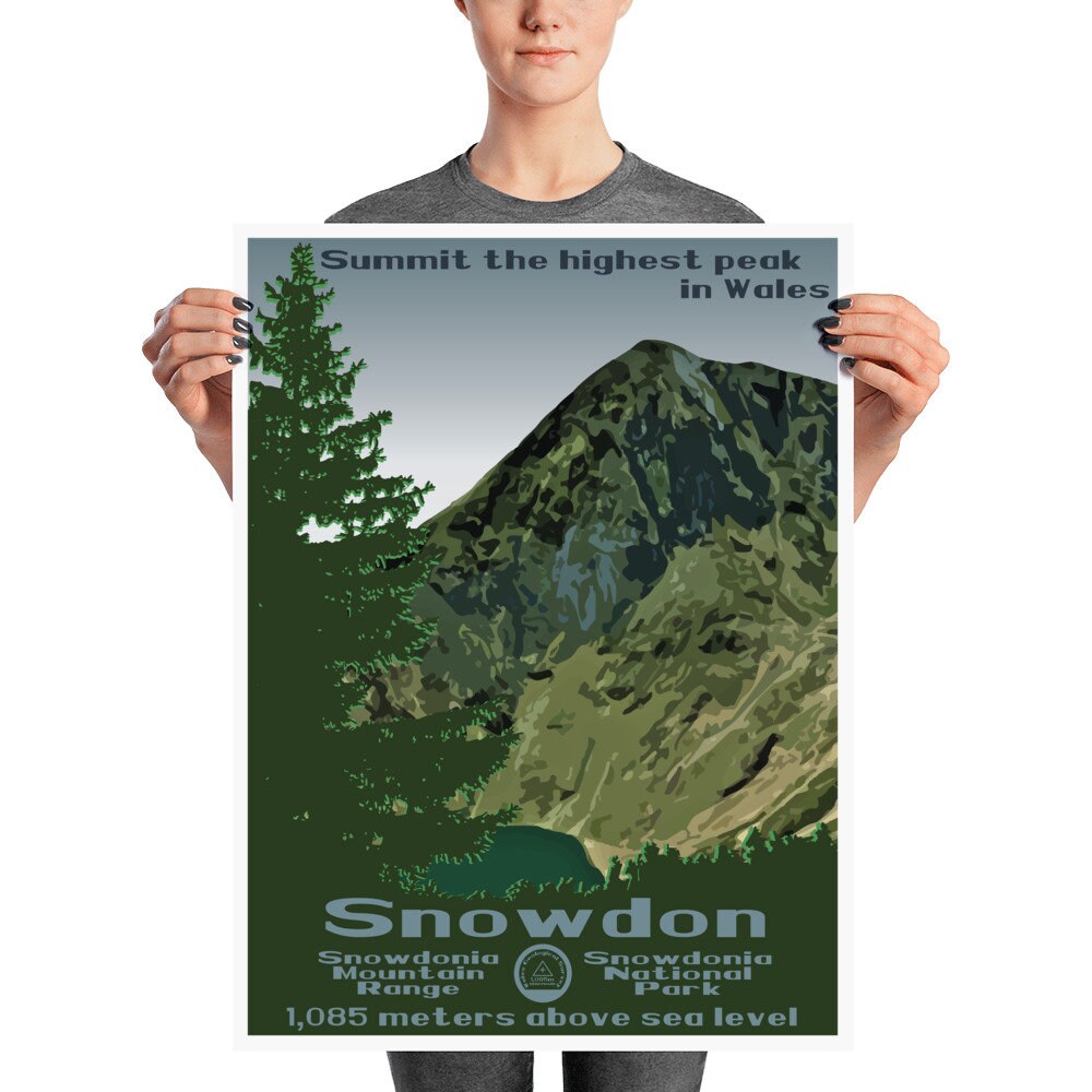 Snowdon, Snowdon Mountain, Snowdon Poster, Snowdon Print, Snowdon Art ...