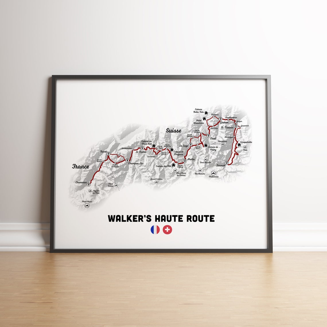 Walker's Haute Route Trail Map, Haute Route Map, Haute Route Hiking Map ...