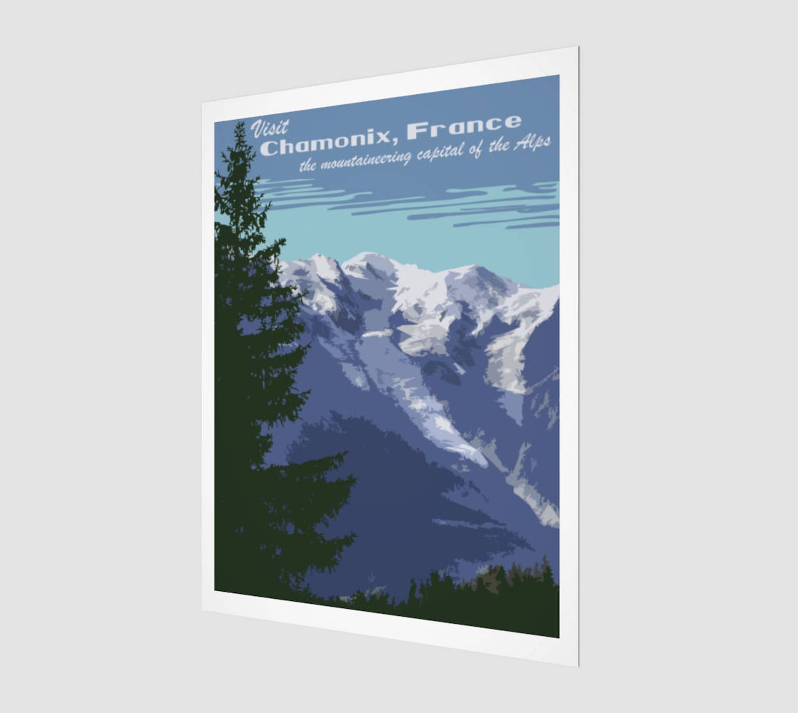 Chamonix Art Print Chamonix Poster Mont Blanc Chamonix Wall - Etsy