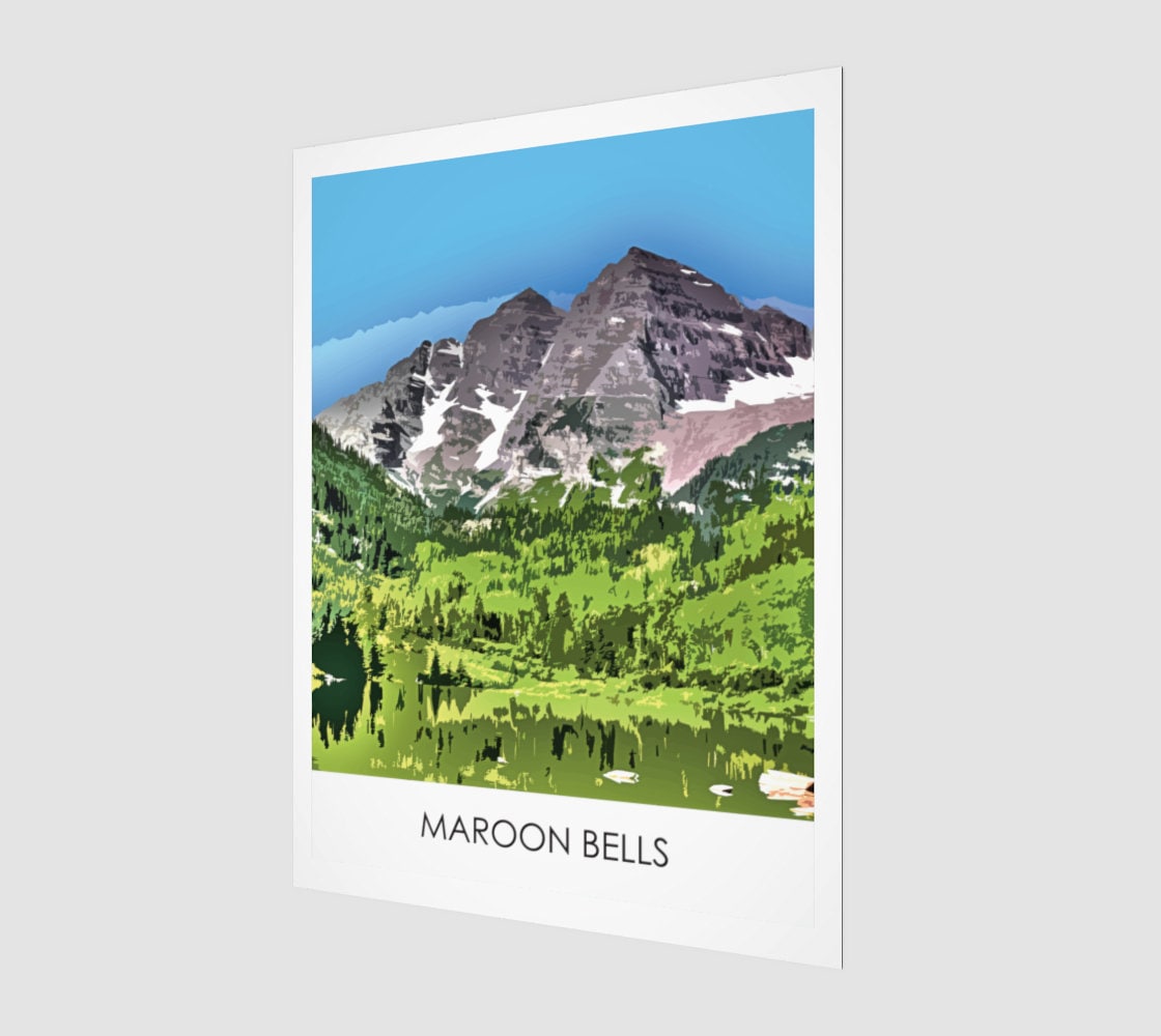 Maroon Bells Art Print - Maroon Bells Poster, Aspen Poster, 14ers ...