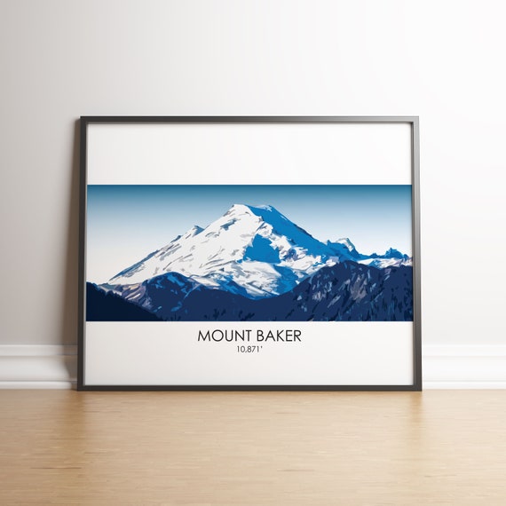Mt Baker Mt Baker Poster Mt Baker Print Mount Baker Mount - Etsy
