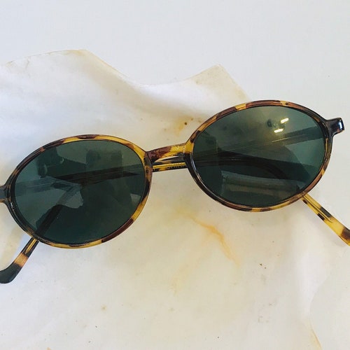 Vintage 90s Mini Red Tortoise Shell Oval Sunglasses Authentic - Etsy