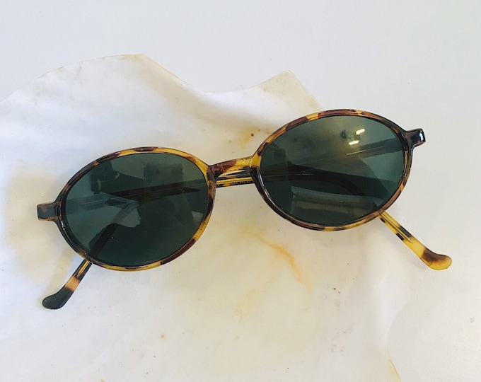 Vintage 90s Mini Tortoise Shell Oval Sunglasses Authentic Deadstock - Etsy