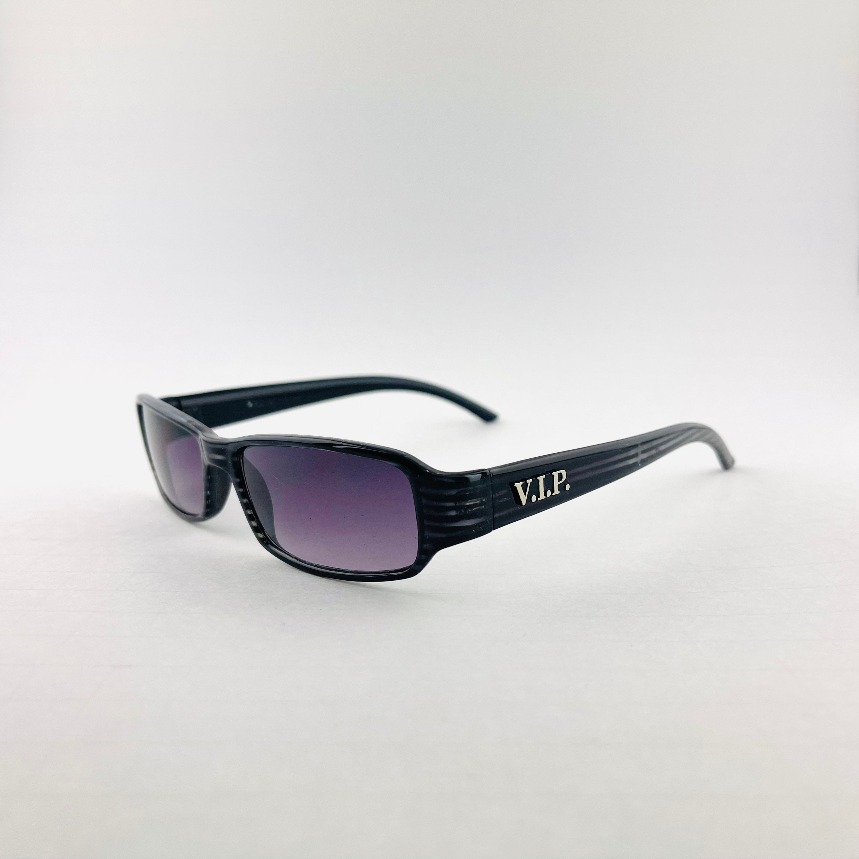 Authentic Y2k Rectangle Grey Frame Sunglasses V.I.P Logo - Etsy