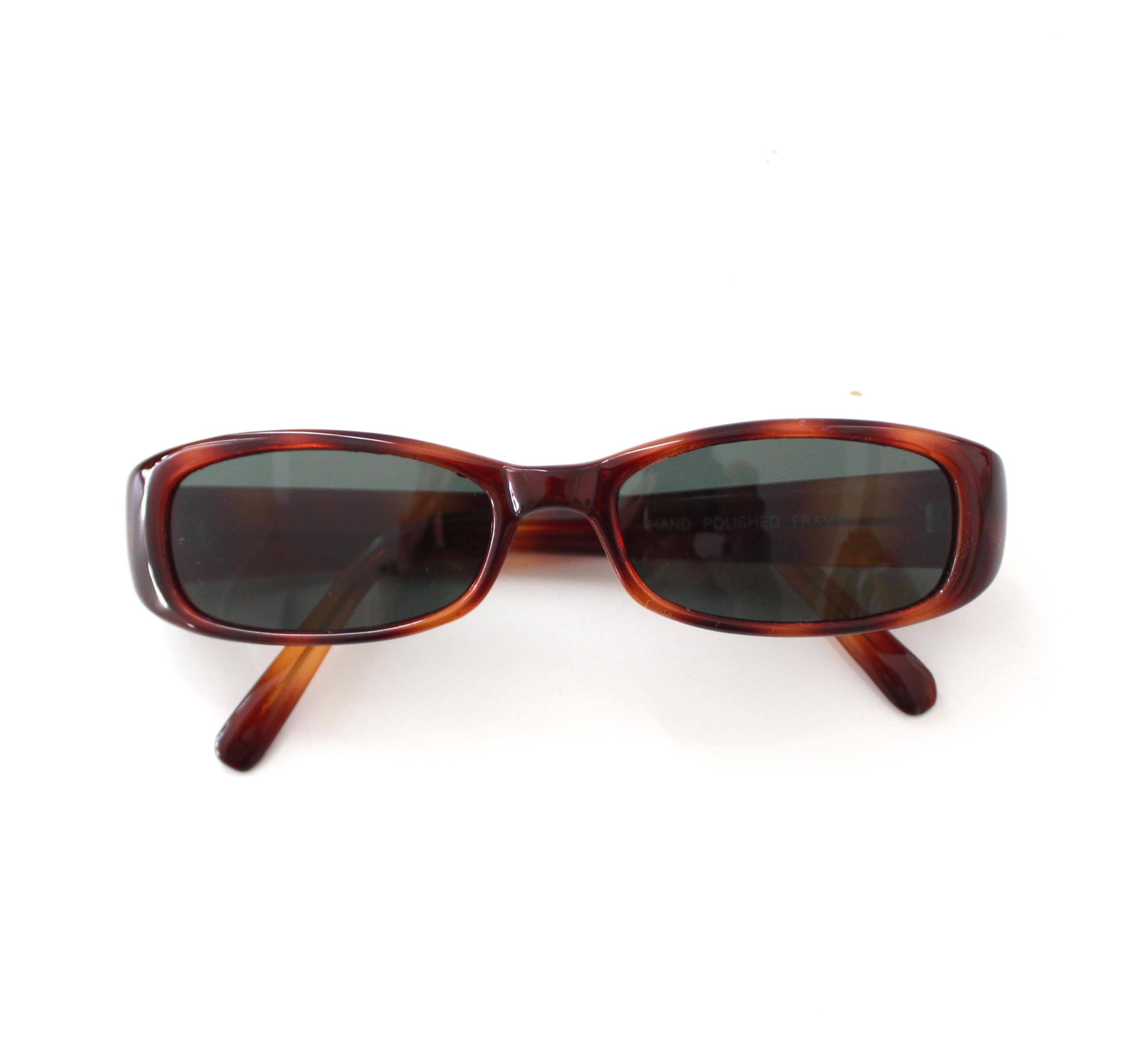 Authentic Vintage 90s Slim Tortoise Rectangle Sunglasses - Etsy