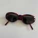 Vintage 90s Mod Red Tortoise Shell Oval Sunglasses Authentic Deadstock ...
