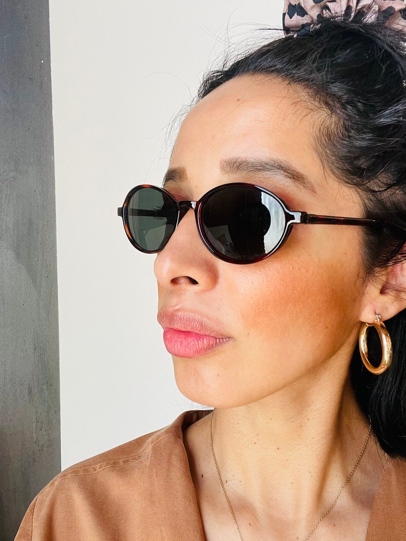 Vintage 90s Mini Red Tortoise Shell Oval Sunglasses Authentic - Etsy