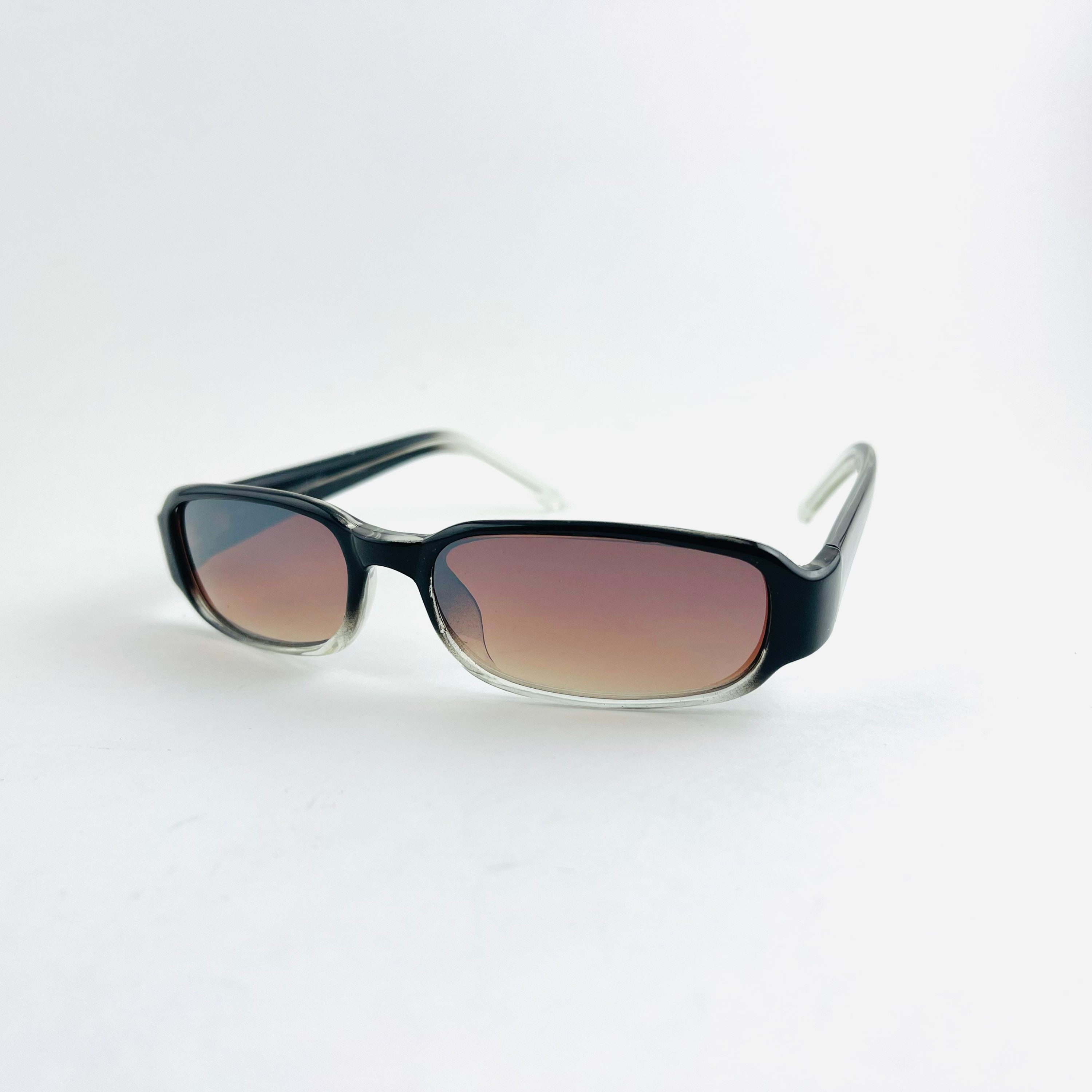Authentic Y2K Transparent Black Frame Sunglasses With Brown - Etsy