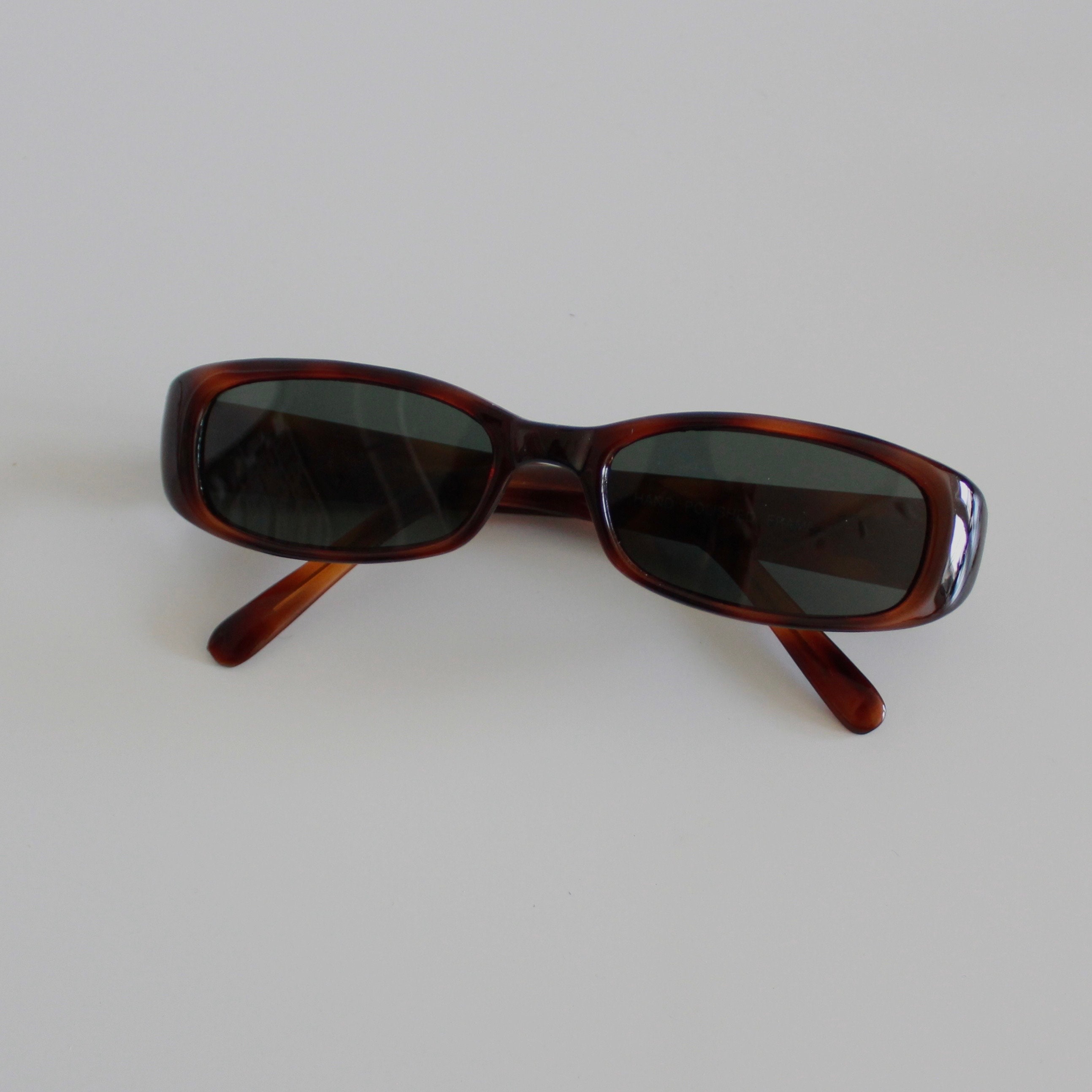 Authentic Vintage 90s Slim Tortoise Rectangle Sunglasses - Etsy