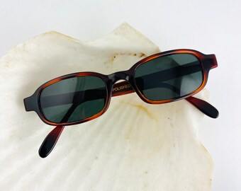 Authentic Vintage 90s Slim Tortoise Shell Rectangle Sunglasses | Etsy