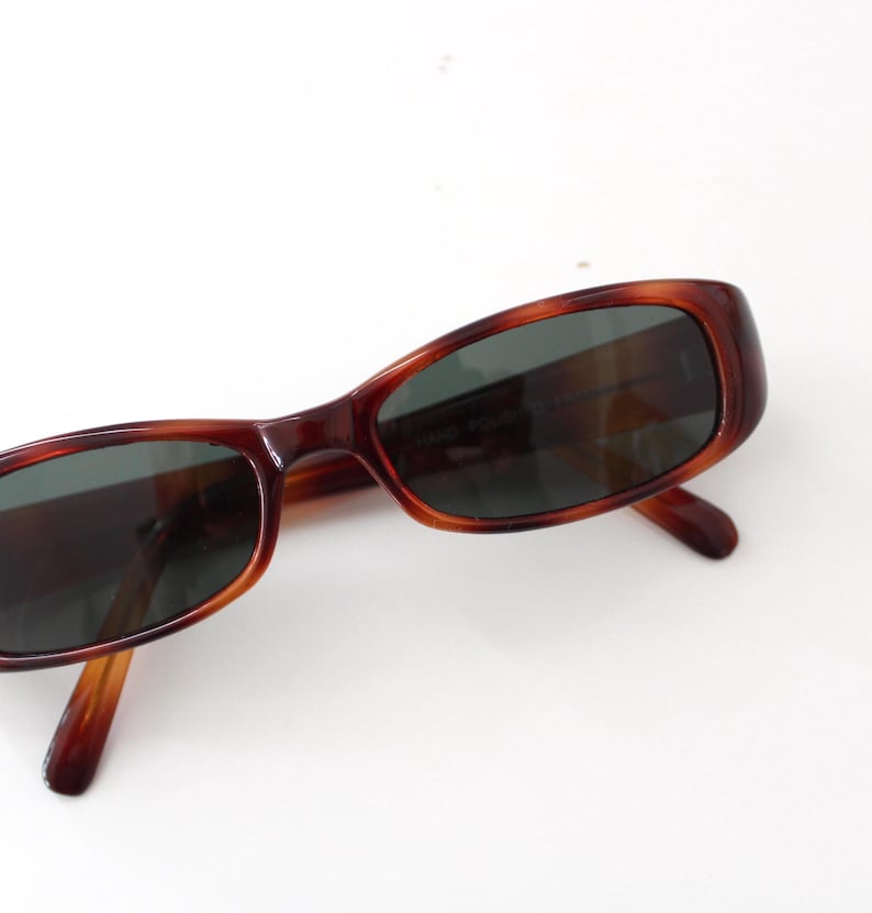 Authentic Vintage 90s Slim Tortoise Rectangle Sunglasses - Etsy