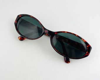 Authentic Vintage 90s Slim Tortoise Oval Shell Sunglasses | Etsy