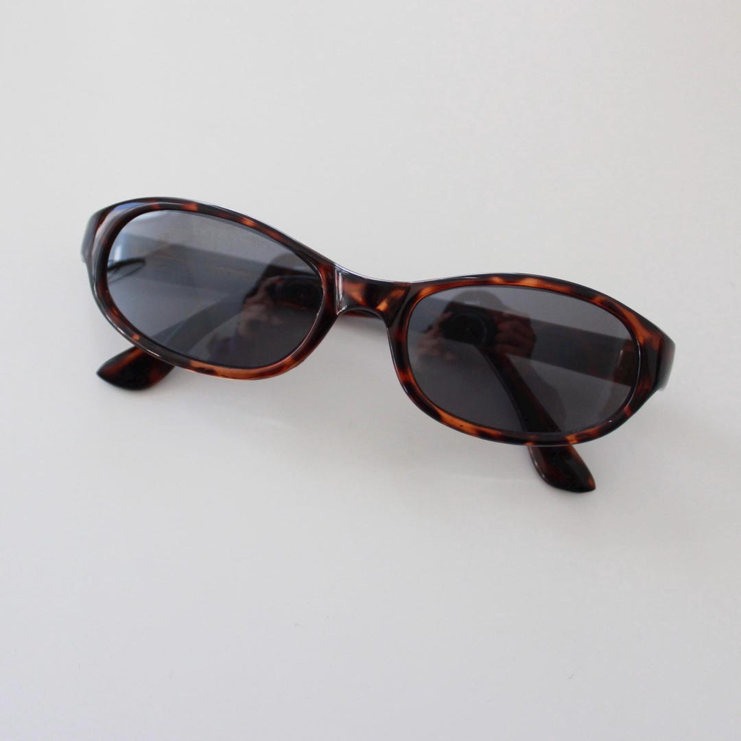 Vintage 90s Tortoise Oval Sunglasses With Reflective Lenses - Etsy