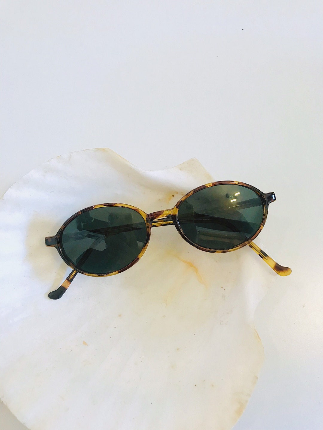 Vintage 90s Mini Tortoise Shell Oval Sunglasses Authentic Deadstock - Etsy