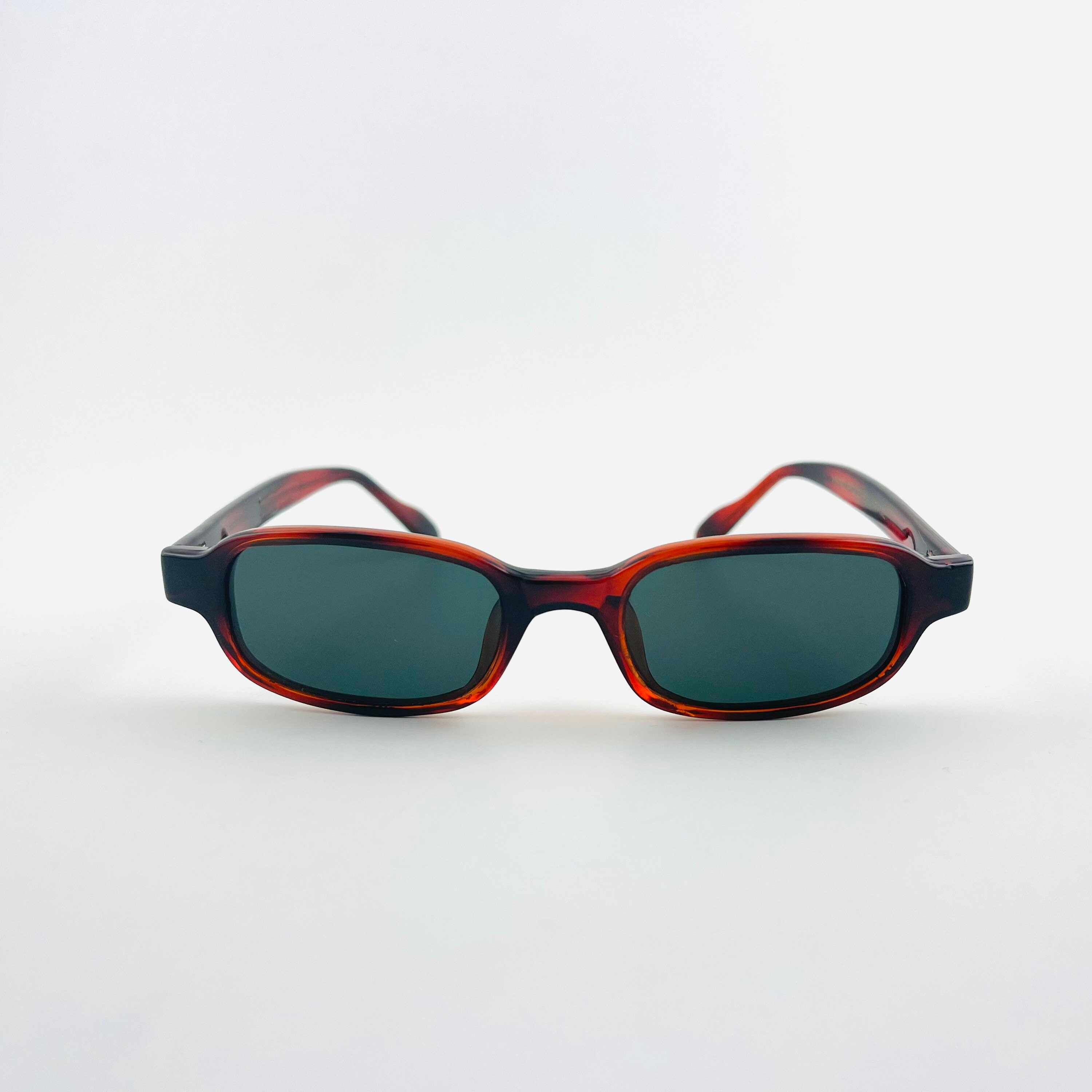 Authentic Vintage 90s Slim Red Tortoise Shell Rectangle | Etsy