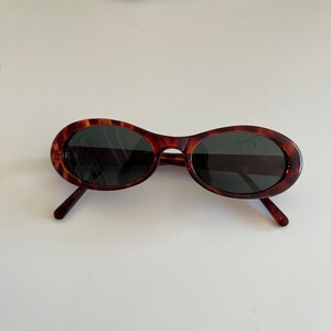 Authentic Vintage 90s Slim Tortoise Shell Oval Sunglasses - Etsy