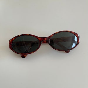 Vintage 90s Slim Tortoise Oval Sunglasses - Etsy